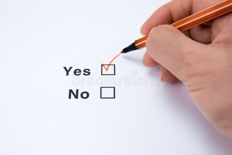 Yes and No Checkbox Marking. Stock Image - Image of checkbox, question ...