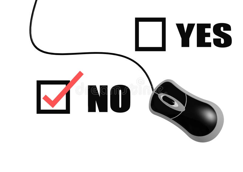 Yes and No with Computer Mouse Stock Illustration - Illustration of ...
