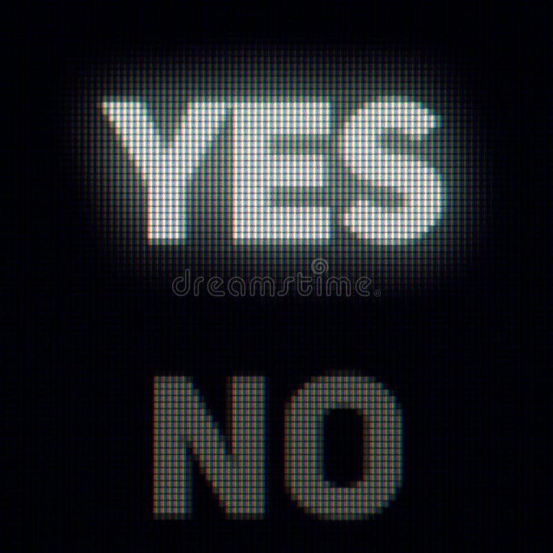 Yes and No on Computer Screen. Confirm and Rejection Concept Stock ...