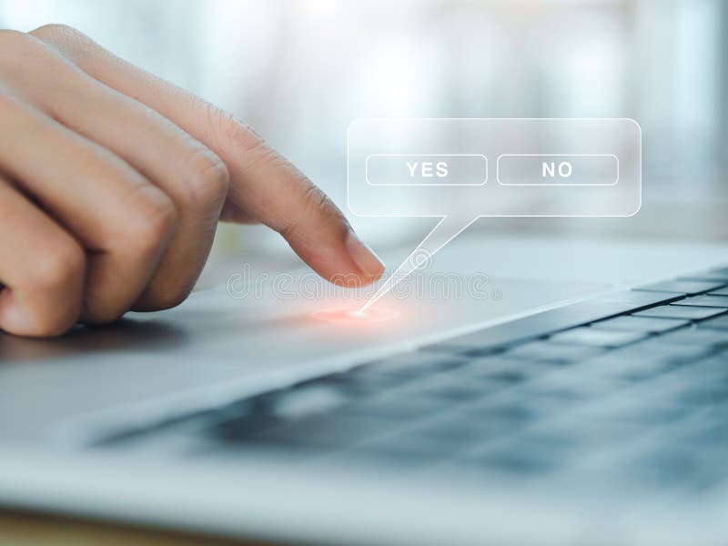 Yes or No Concept. Yes and No Buttons Window in Virtual Speech Bubble ...