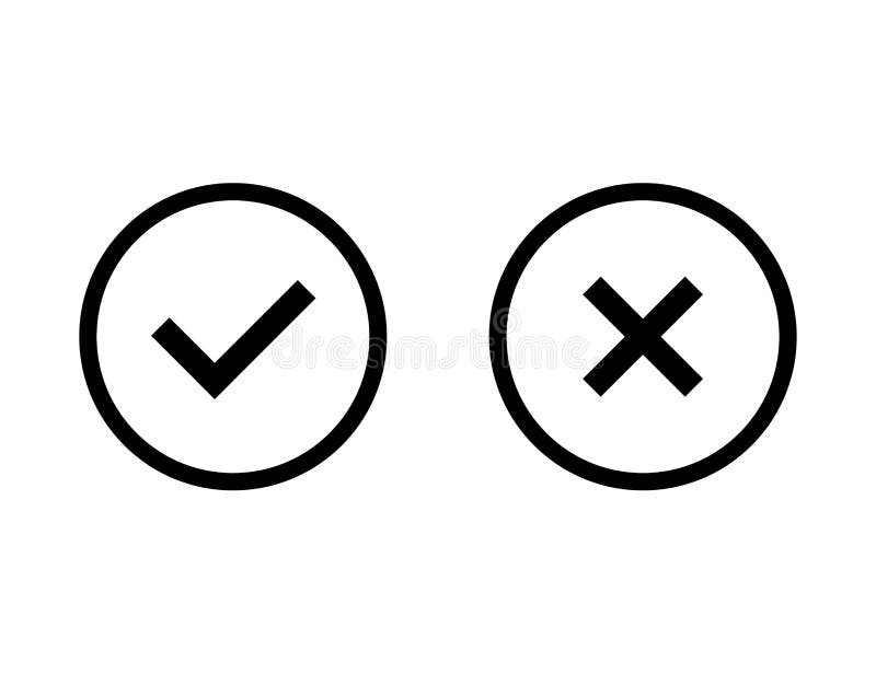 Correct or Incorrect Icon. Right or Wrong Answer in Green and Red ...