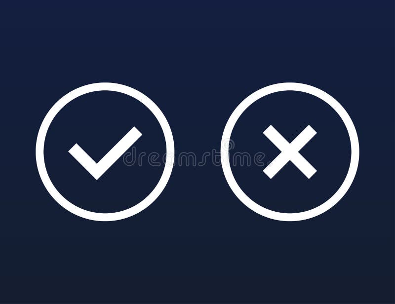 Correct or Incorrect Icon. Right or Wrong Answer in Green and Red ...