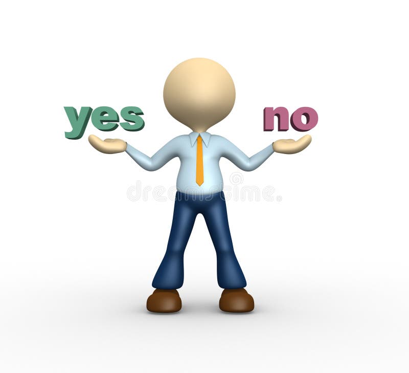Businessman, Manager with Weights in His Hands is To Choose Yes or No ...