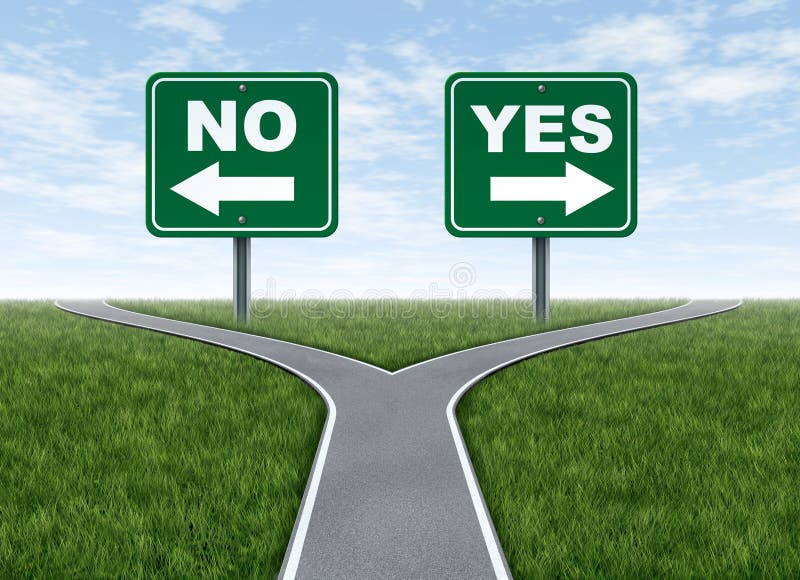 Yes or no decision stock illustration. Illustration of conclusion ...