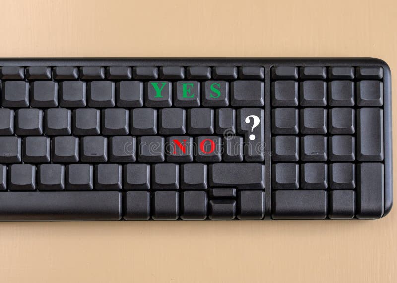 Yes or No Decision Concept. a Computer Keyboard with only Yes or No ...