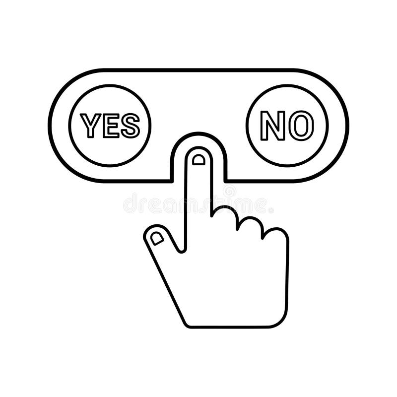 Yes or No Decision Icon. Outline Vector Stock Illustration ...