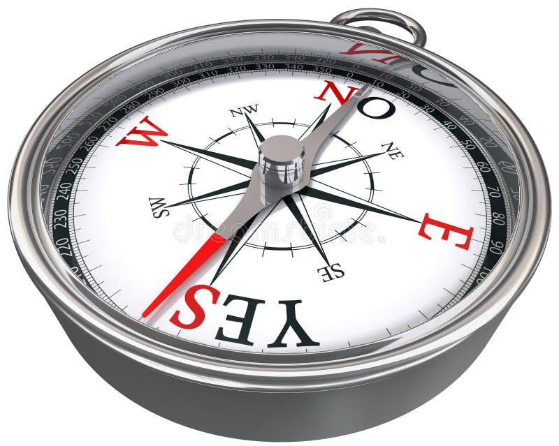 Yes or no dilemma compass stock image. Image of symbol - 21232335