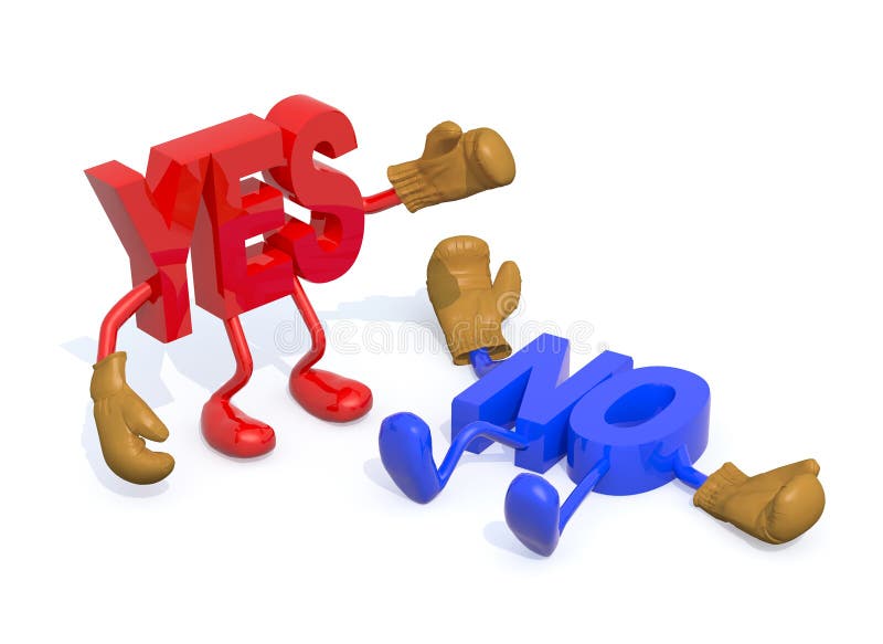 Yes and No Fightning, Decision Yes Winning Stock Illustration ...