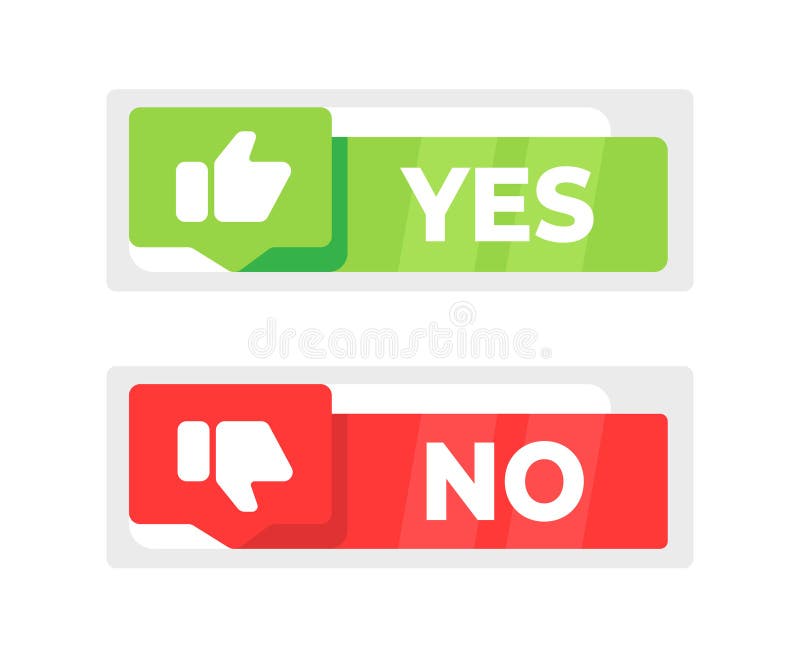 Yes No Green and Red Label. Checklist, Exam Result Stock Vector ...