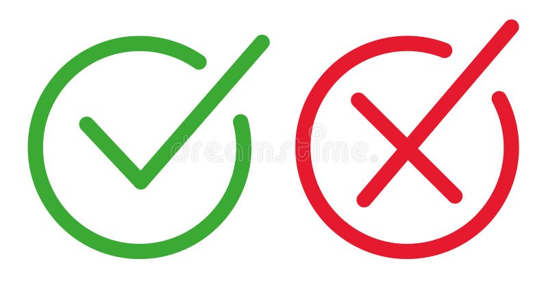 Yes or No. Green Ticks and Red Crosses Stock Vector - Illustration of ...