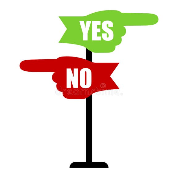 Yes No Hand Pointers. Vector Illustration. Stock Image Stock Vector ...