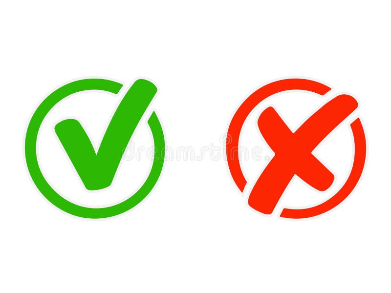 Yes or No Illustration. Check Mark Icon. Right and Wrong, Check Symbol ... Yes or No Illustration. Check Mark Icon. Right and Wrong, Check Symbol ...