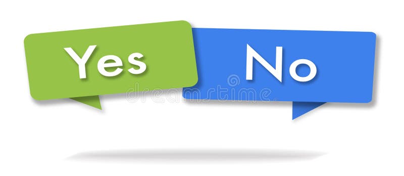 Yes and No Illustration in Two Colored Bubbles Stock Illustration ...