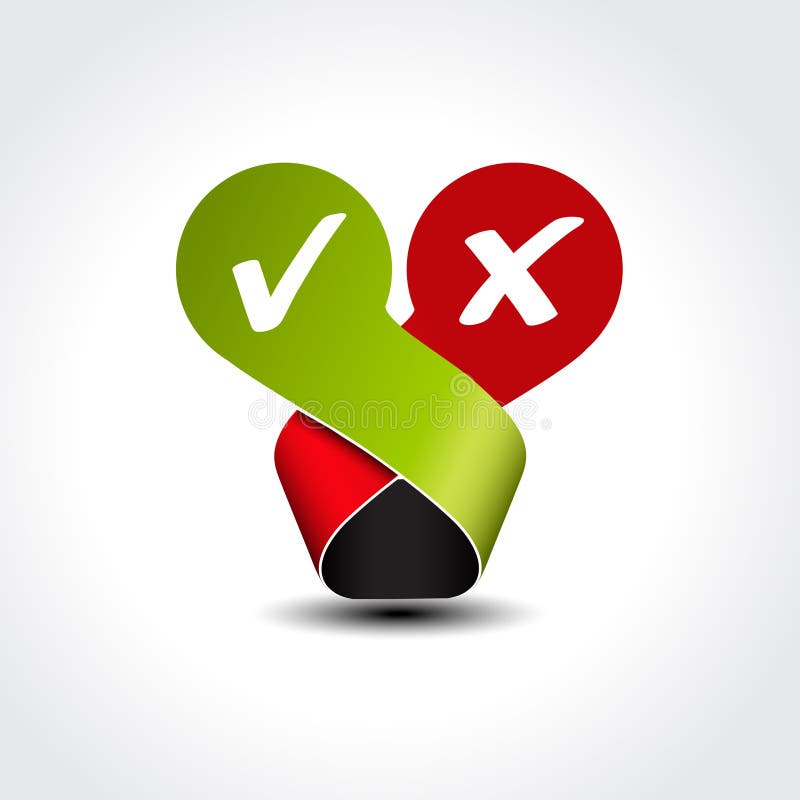 Yes No Label - Check Mark Symbol Stock Vector - Illustration of button ...