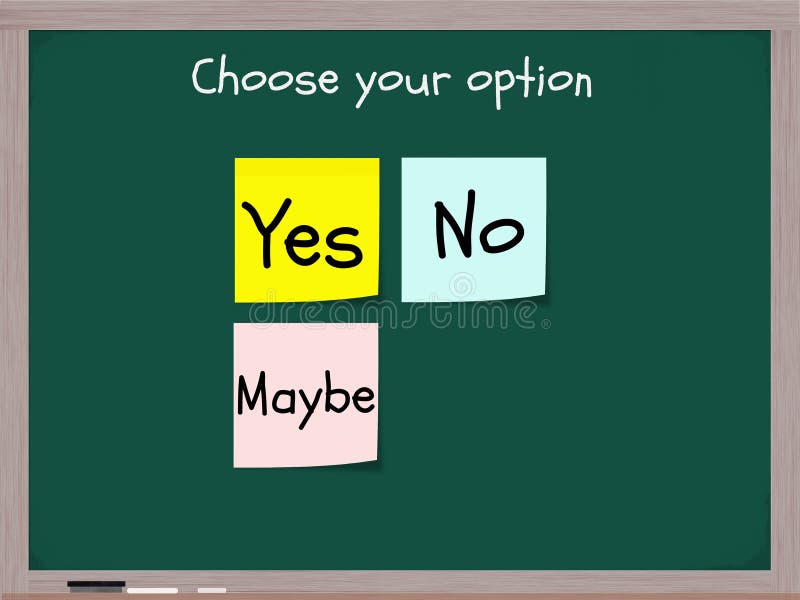 Yes No Maybe Options stock illustration. Illustration of pink - 22887923