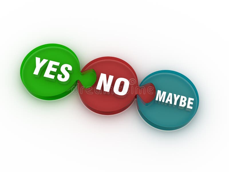 Yes No Maybe - 3 Colorful Arrow Signs Stock Illustration - Illustration ...