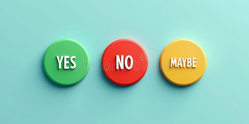 Yes No Maybe Speech Bubble Comic Book Style Pop Art, Sign Illustration ...