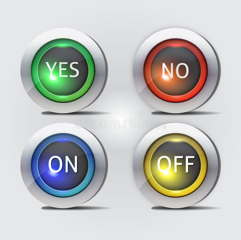 Yes and No Toggle Switch Buttons on White Background Stock Vector ... Yes and No Toggle Switch Buttons on White Background Stock Vector ...