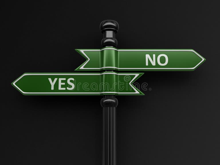 Yes and No Pointers on Signpost Stock Illustration - Illustration of ...
