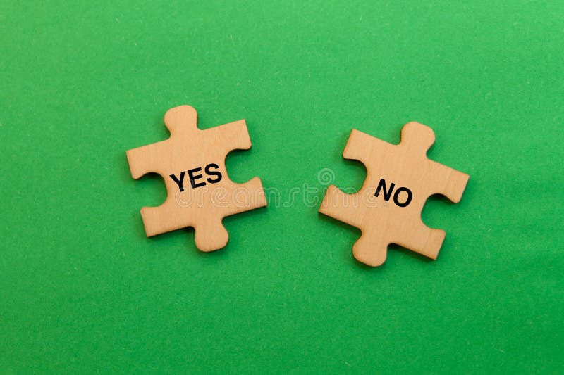 Yes or No Puzzle Pieces stock photo. Image of dilemma - 331620832