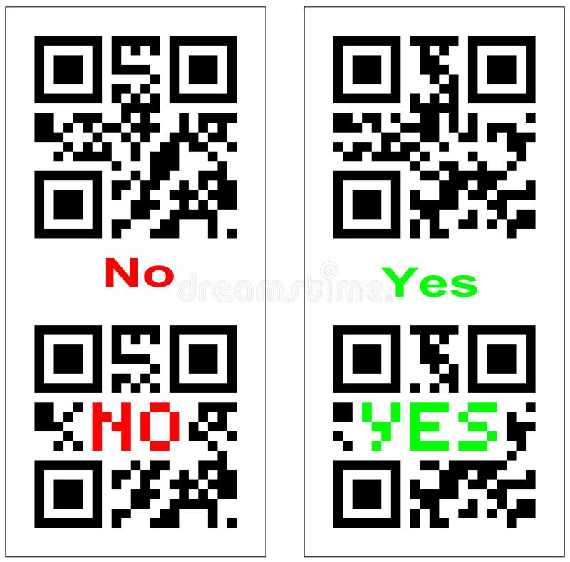 Yes and No QR barcode stock vector. Illustration of digital - 20041029