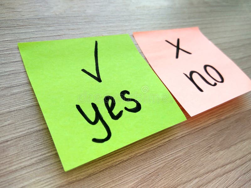 Yes or No Question Message on Sticky Notes on Wooden Background ...
