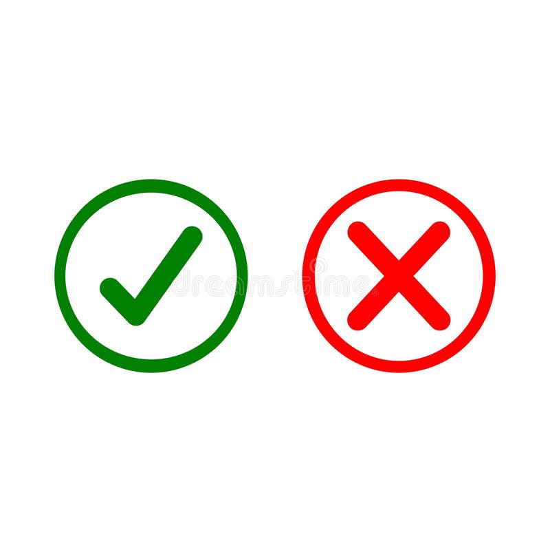 Yes and No or Right and Wrong or Approved and Declined Icons with Check ... Yes and No or Right and Wrong or Approved and Declined Icons with Check ...