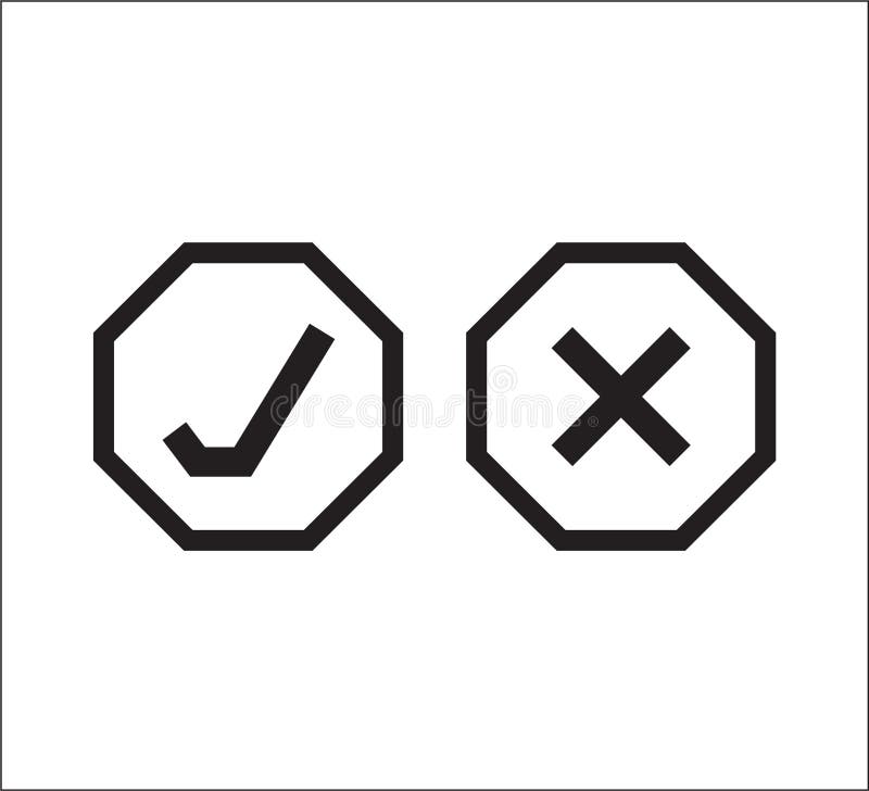 Yes and No or Right and Wrong or Approved and Declined Icons with Check ...