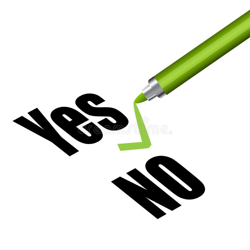 Yes and No stock vector. Illustration of color, difference - 45671737