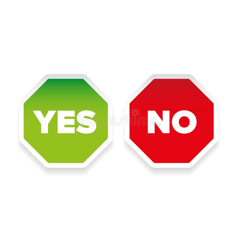 Yes No sign sticker set stock vector. Illustration of icon - 94633230