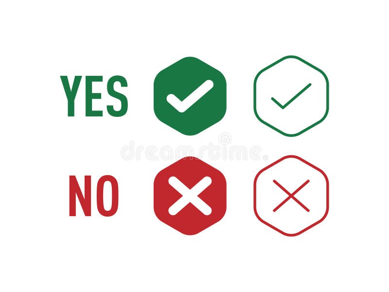 Yes No Sign Vector Illustration Stock Vector - Illustration of render ...