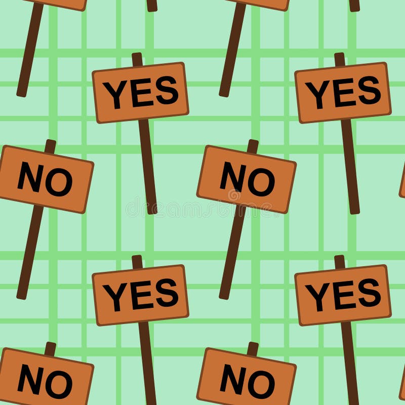Yes and No Signs Seamless Background Design Stock Illustration ...