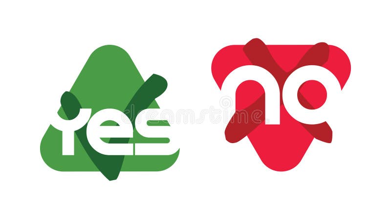 Yes or No. Simple Vector Graphic Icons Stock Vector - Illustration of ...