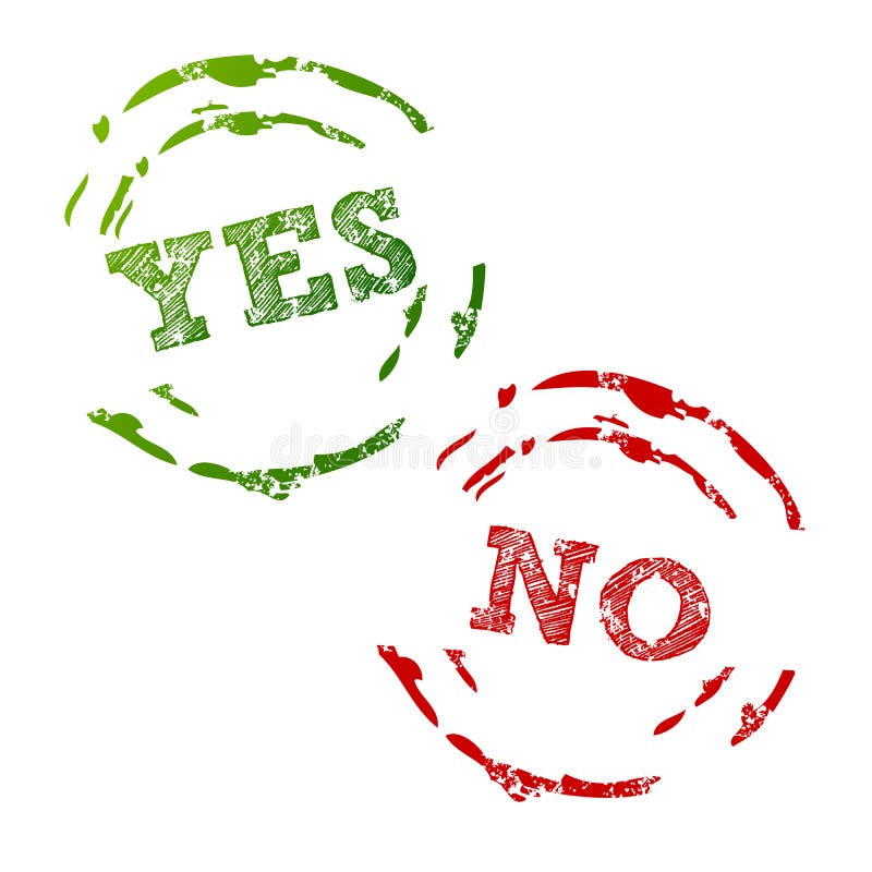 Yes and No Stamps stock vector. Illustration of question - 23592453