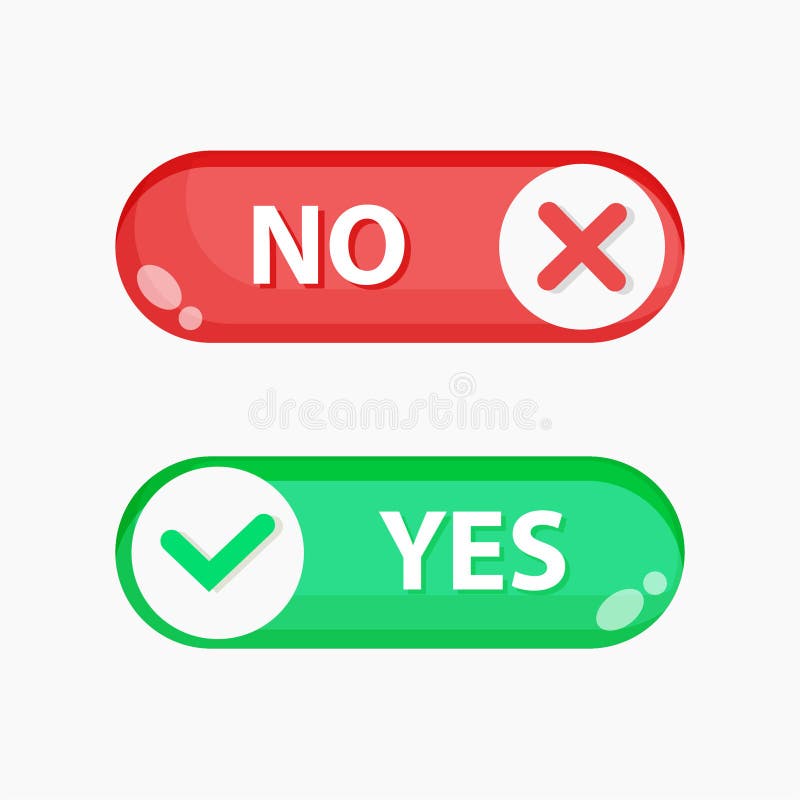 Yes and no switch button stock illustration. Illustration of element ...