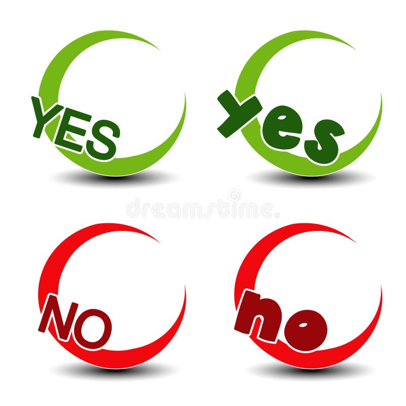 Yes No Symbol - Positive Negative Icon Stock Vector - Illustration of ...