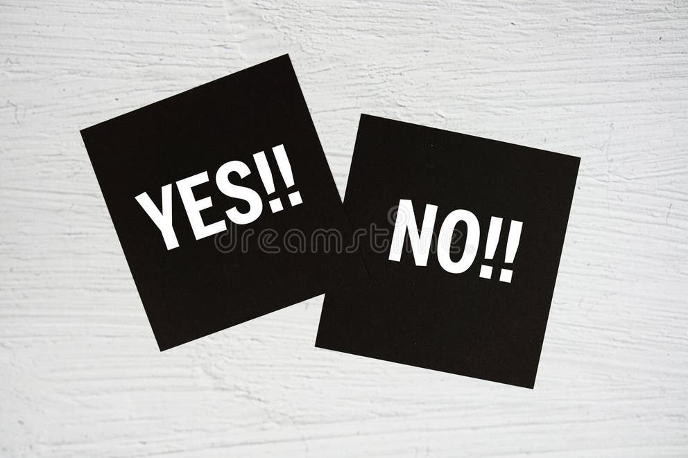 Yes or No Text Message on Stick Note on Concrete Background Stock Image ...
