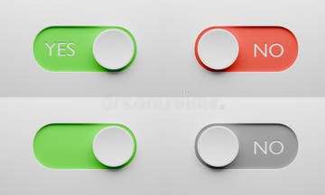 YES and NO Toggle Switch Buttons Set. Switch Design for App or Website ...