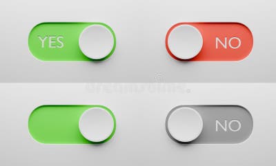 YES and NO Toggle Switch Buttons Set. Switch Design for App or Website ...