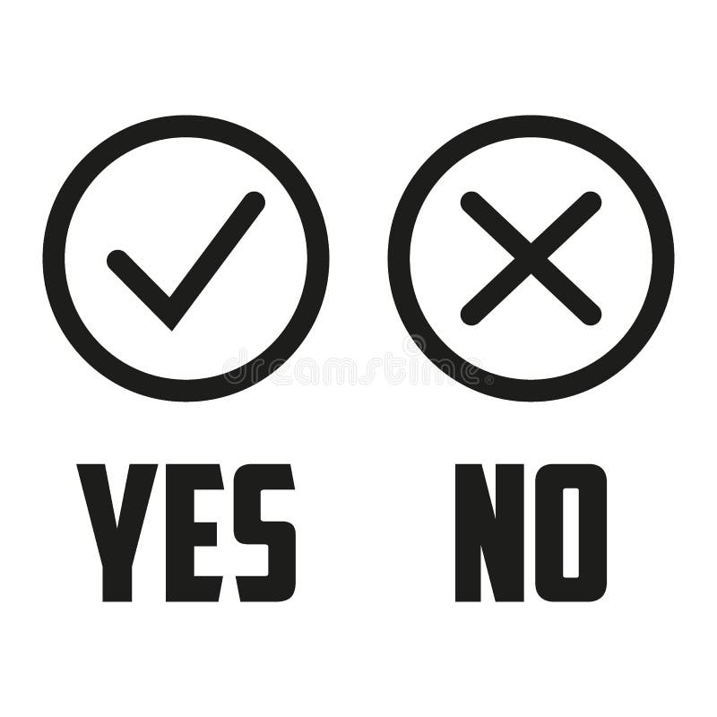 Yes or no vector sign stock vector. Illustration of positive - 131497324
