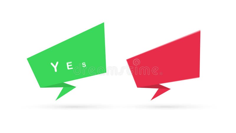 Yes No Word Text on Talk Shape. Stock Illustration Yes No in Speech ...
