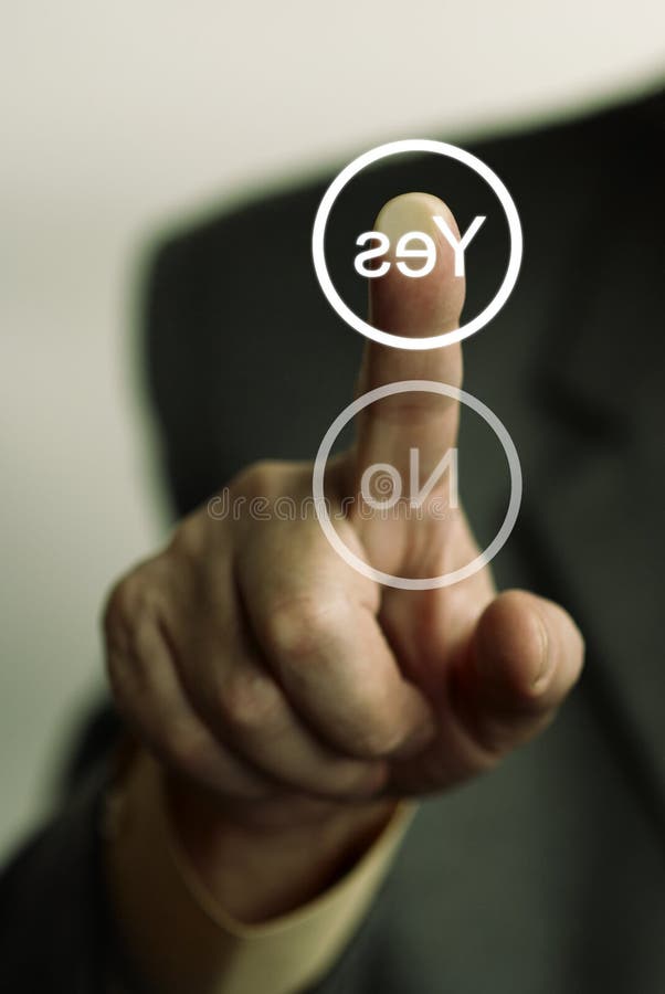 Yes or Not stock photo. Image of answer, hand, button - 2283750