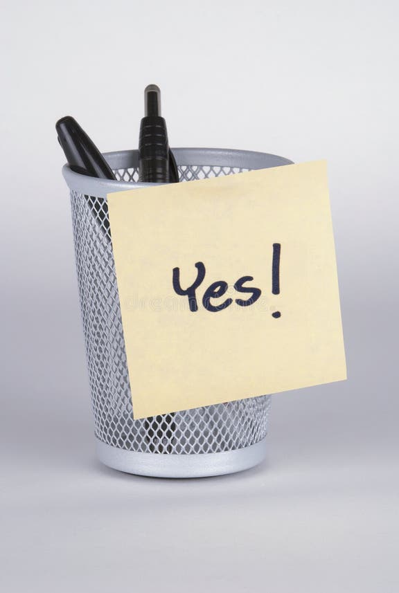 Yes! Post-it Note stock image. Image of desk, accessory - 4716451