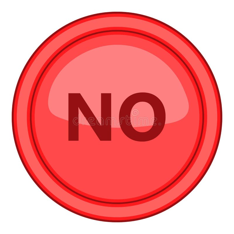 Yes Red Circle Button Icon, Cartoon Style Stock Vector - Illustration ...
