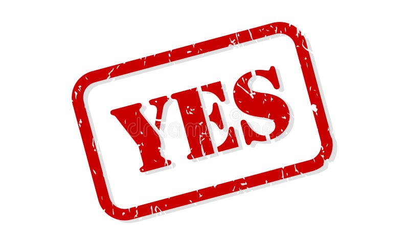 Yes Red Sign/symbol Rubber Stamp. Vector On White Background. Stock ...