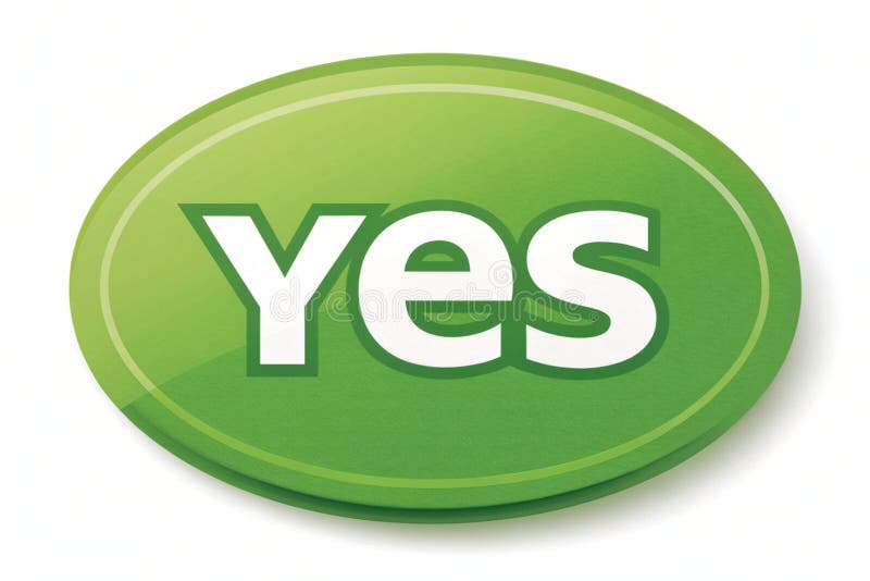 YES Rounded Green Sticker - Generated by Ai Stock Illustration ...