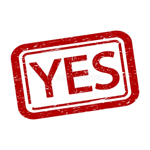 Yes Rubber Stamp. Red Stamp with Grunge Texture Stock Vector ...