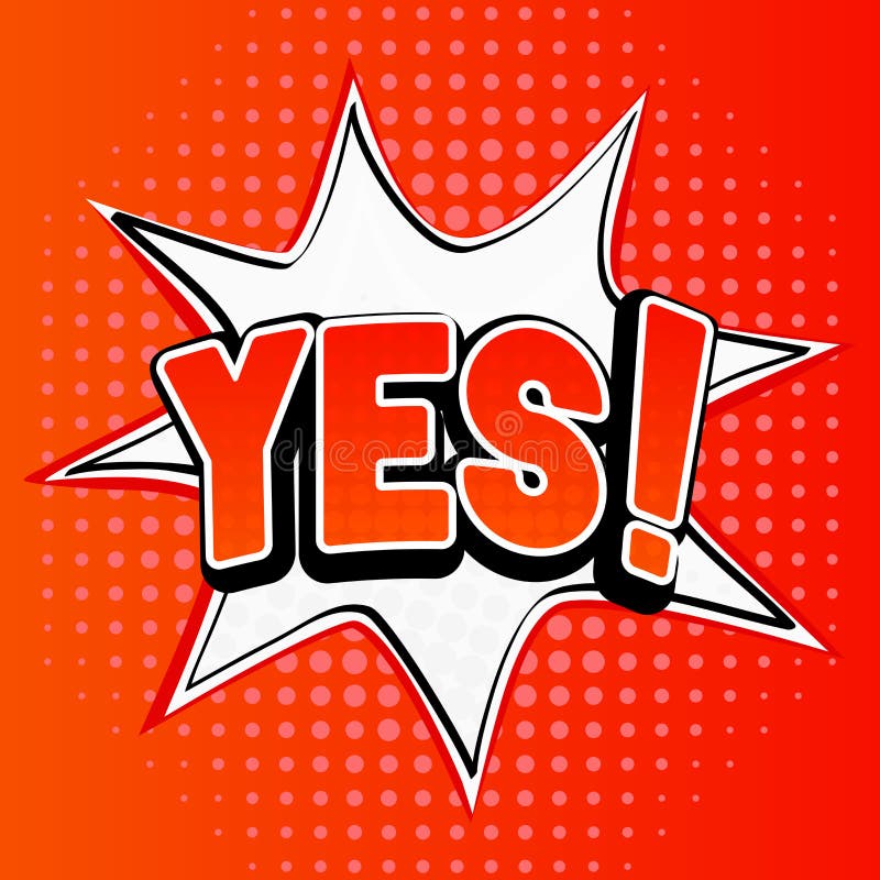 YES Red Sign in Comic Book Style Stock Vector - Illustration of word ...