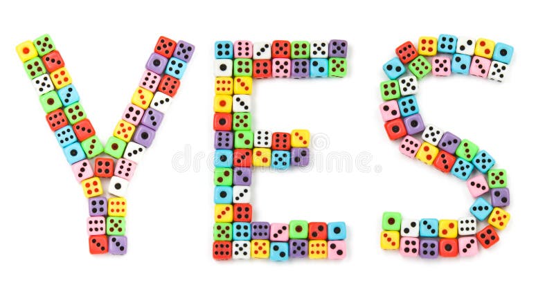 Yes Sign, Made of Colorful Dices Stock Photo - Image of shape, text ...