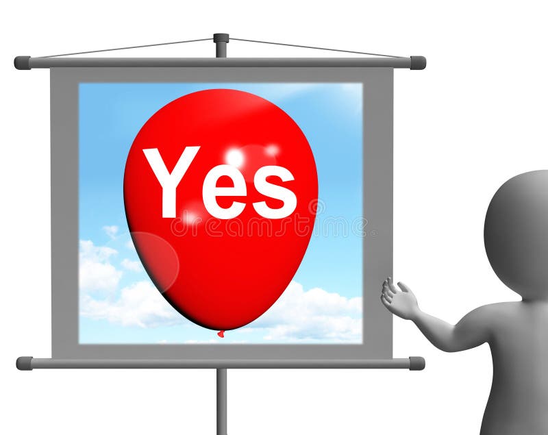 Yes Sign Means Affirmative Approval and Certainty Stock Illustration ...
